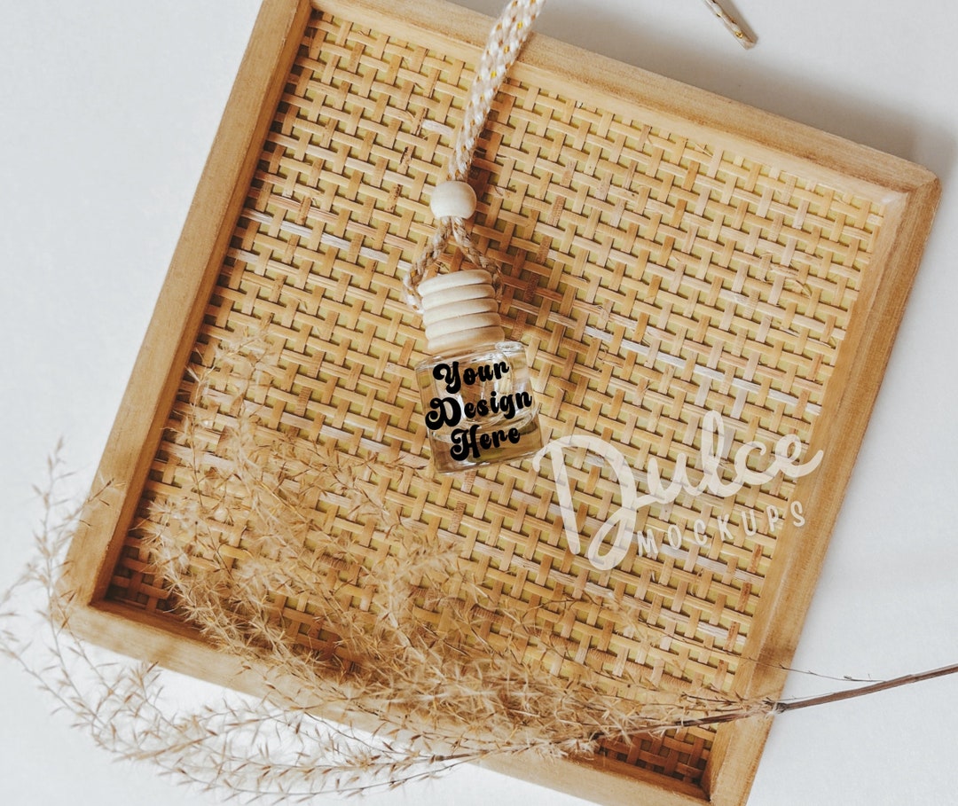 Round Glass Car Diffuser Mockup Round Diffuser Air Freshener Reed ...