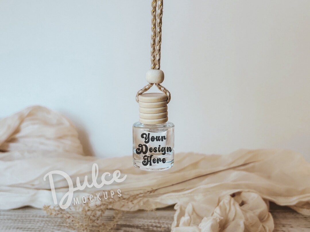 Round Car Diffuser Mockup Label Template Canva Mockup Car Air Freshener ...