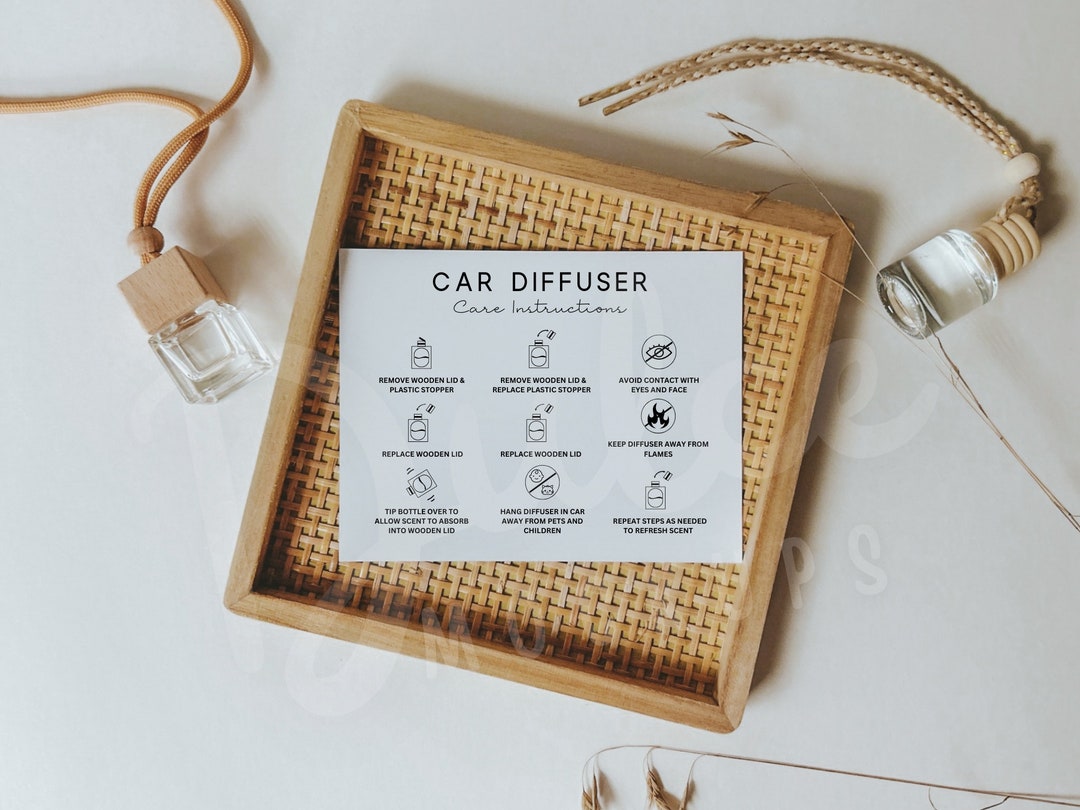 Hanging Car Diffuser Care Card Template Diffuser Instructions Template ...
