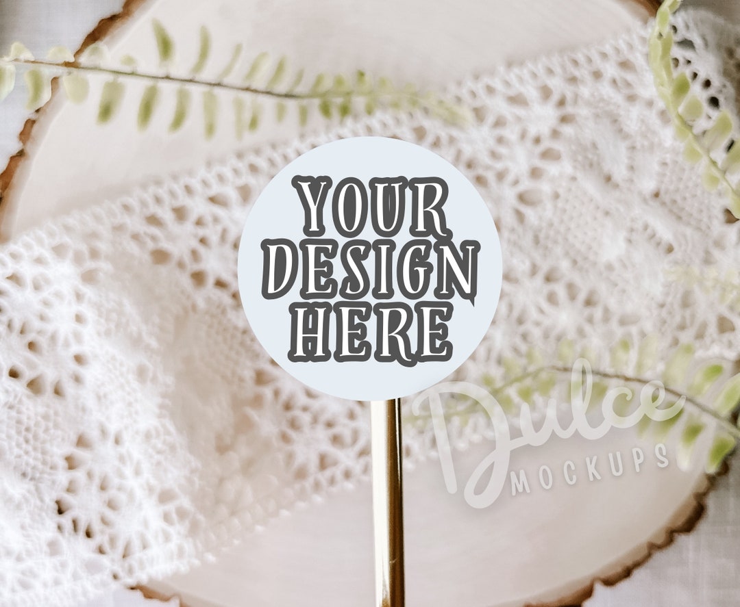 White Round Product Label Mockup Label Template DIY Editable Round ...