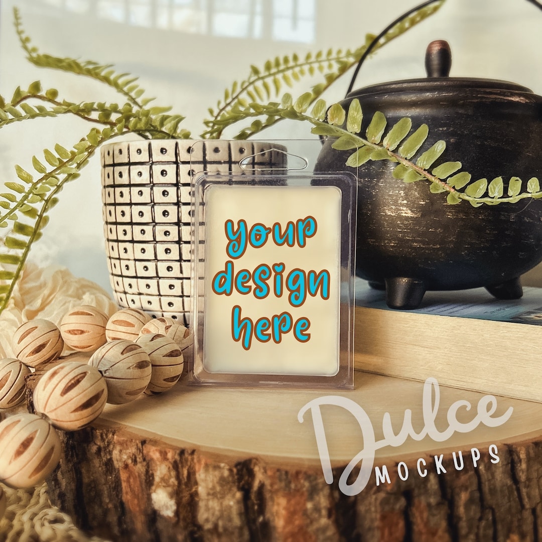 White Wax Melt Mockup Tart Mockup Clamshell Mockup Sticker Label ...