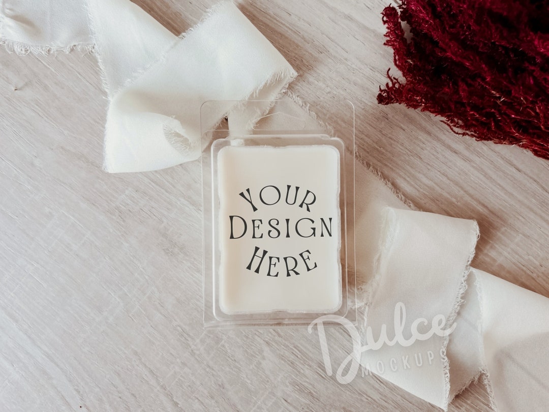 Soy Wax Melt Mockup White Tart Mockup Clamshell Wax Label Mockup ...