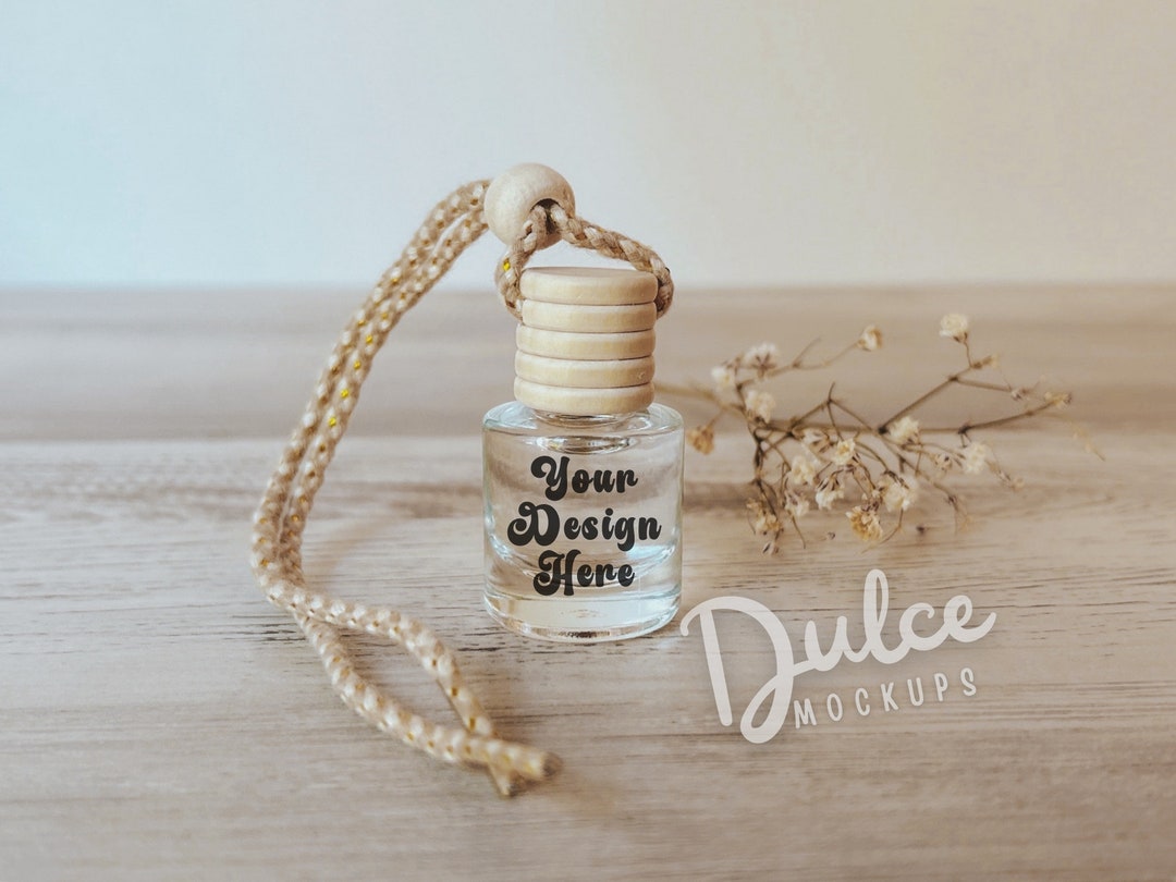 Round Car Diffuser Mockup Label Template Canva Mockup Car Air Freshener ...