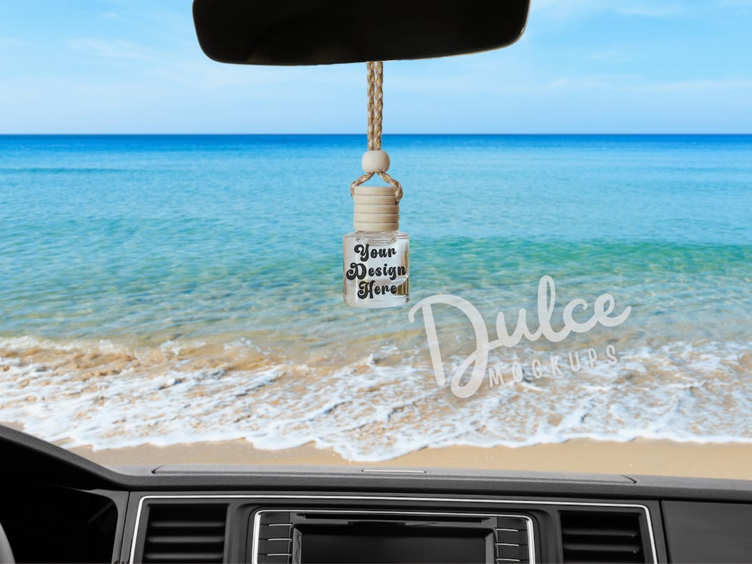 Round Car Diffuser Mockup Label Template Canva Mockup Car Air Freshener ...