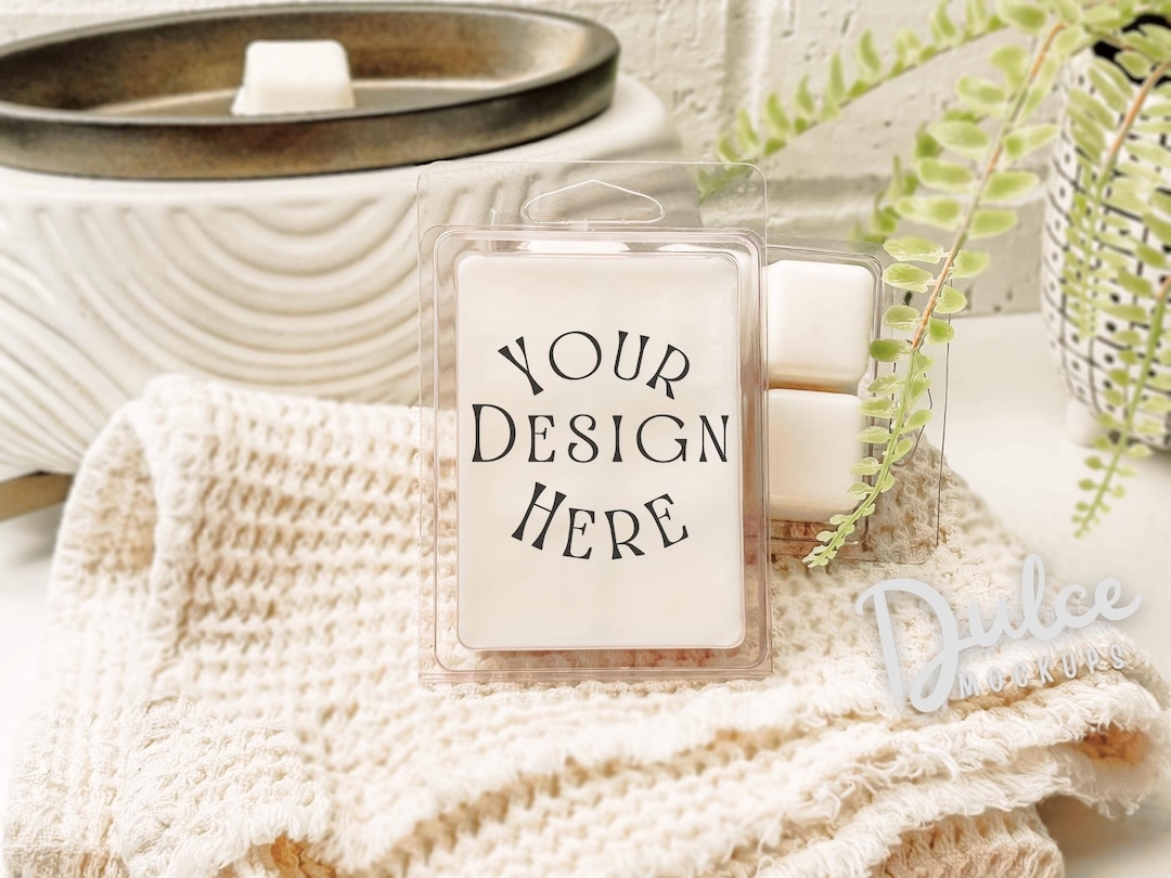White Wax Melt Mockup Wax Tart Mockup Clamshell Mockup Sticker Label ...