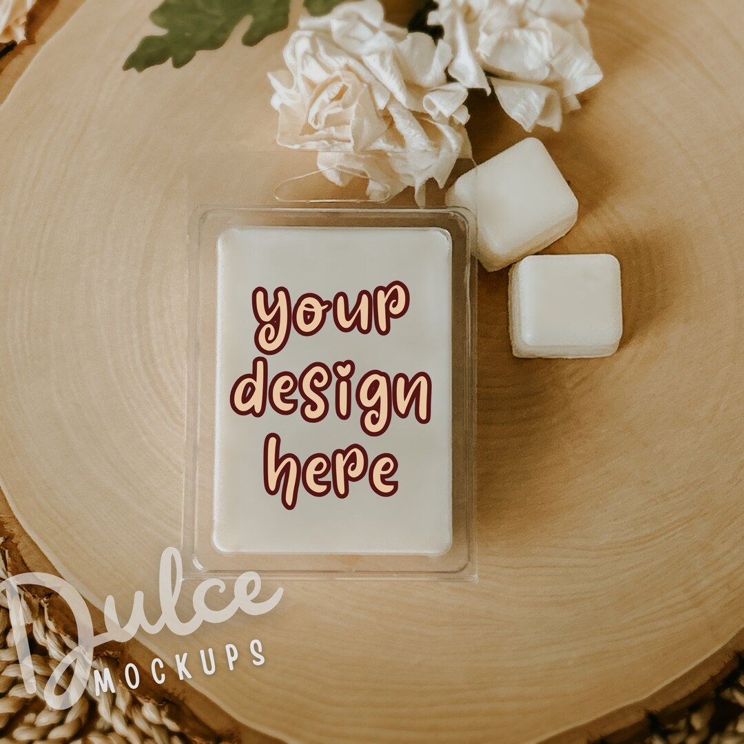 White Wax Melt Mockup Tart Mockup Clamshell Mockup Sticker Label Mockup ...
