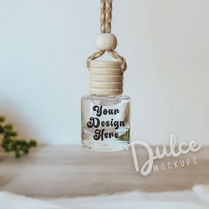 Round Car Diffuser Mockup Label Template Canva Mockup Car Air Freshener ...