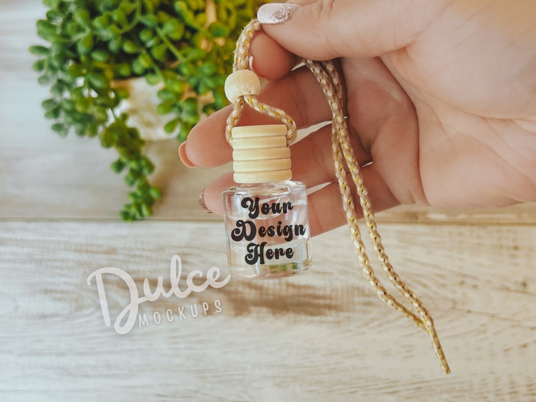 Round Car Diffuser Mockup Label Template Canva Mockup Car Air Freshener ...
