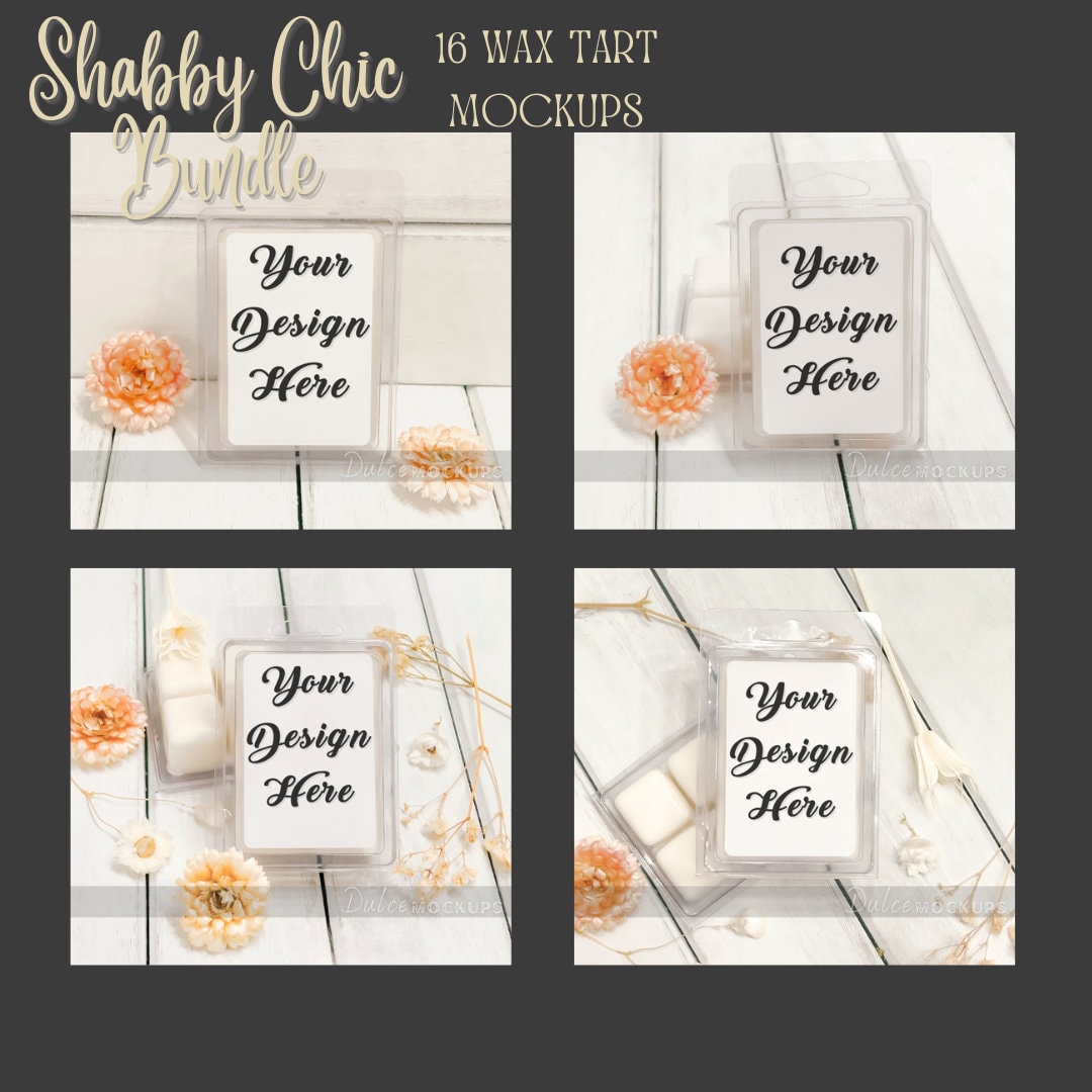 16 Farmhouse Shabby Chic Wax Melt Mockup Bundle Soy Wax Melts Mockup ...