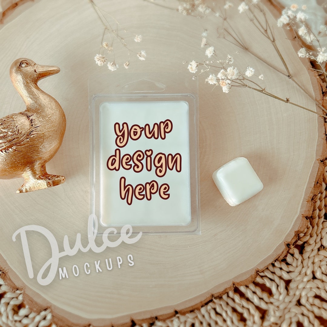 White Wax Melt Mockup Tart Mockup Clamshell Mockup Sticker Label Mockup ...