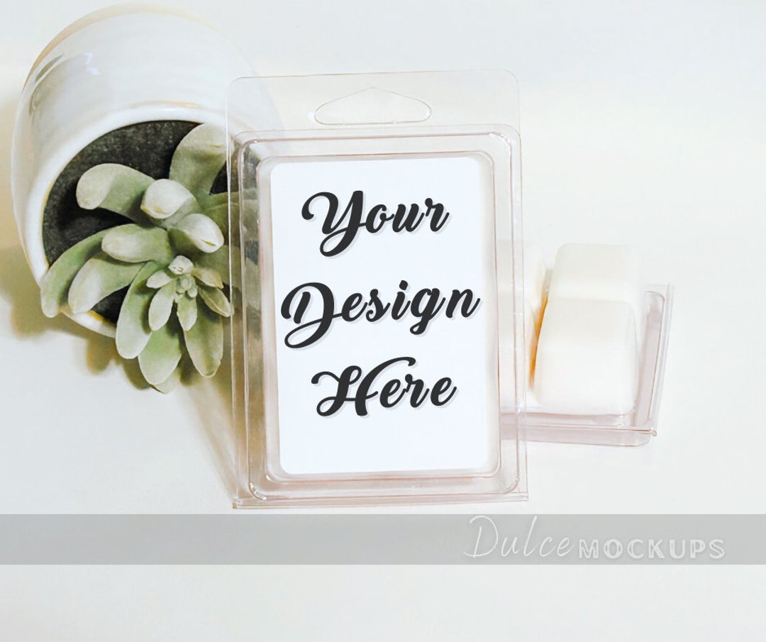 White Wax Melt Mockup Tart Label Mockup 2x3" Clamshell Mockup Sticker ...