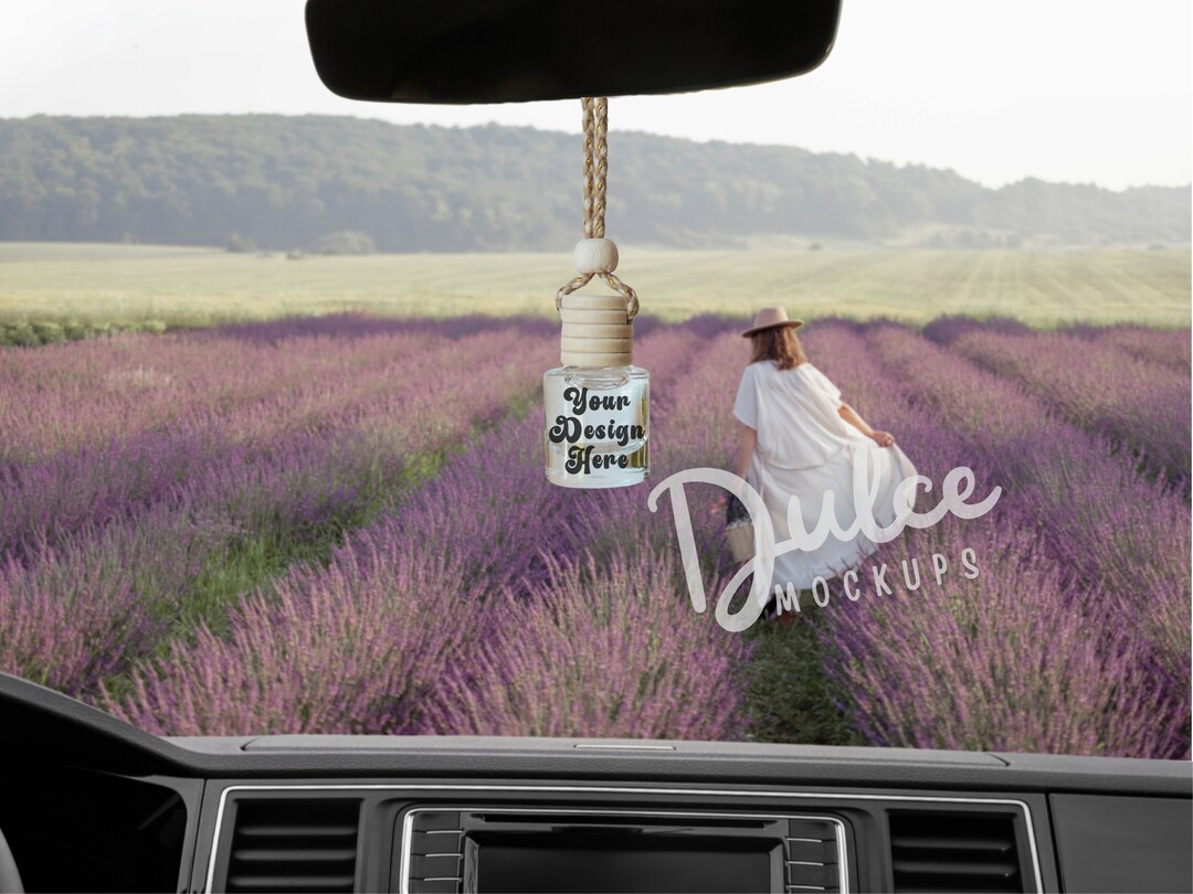 Round Car Diffuser Mockup Label Template Canva Mockup Car Air Freshener ...