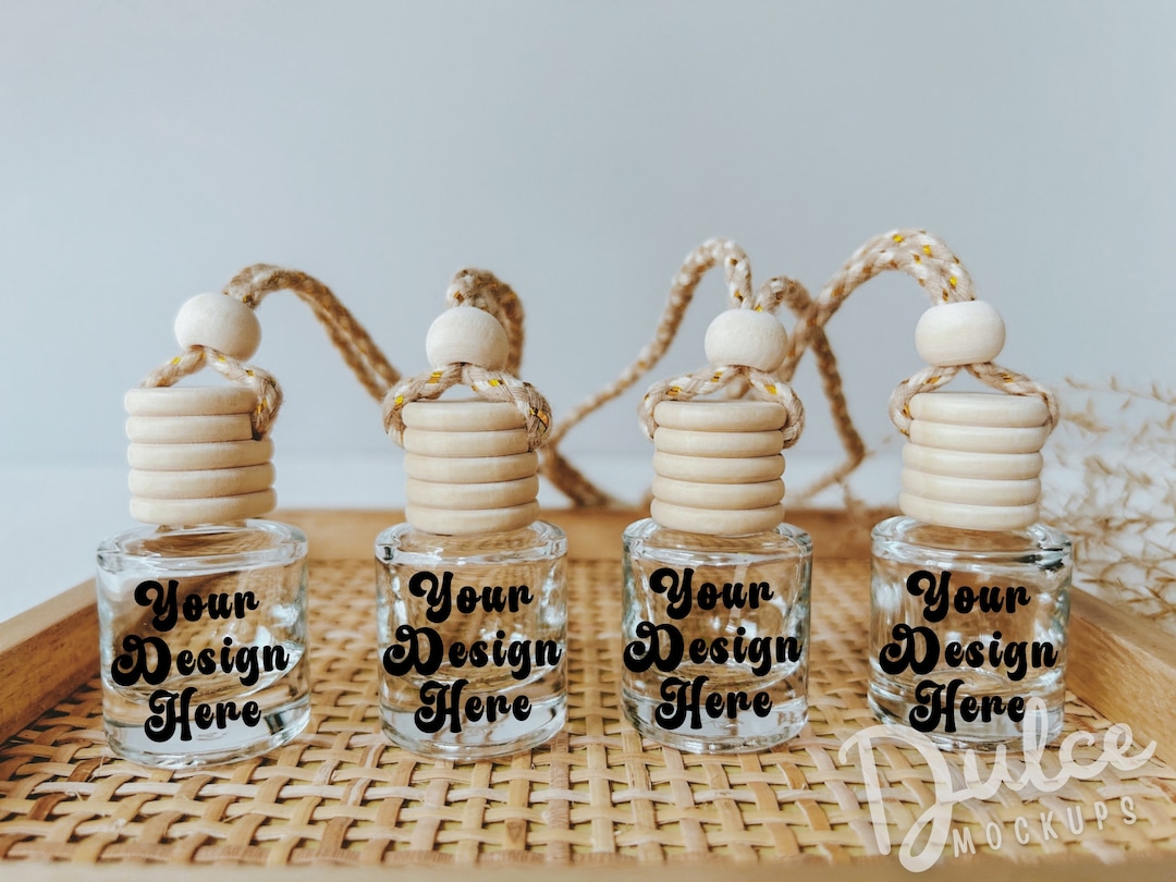 Round Glass Car Diffuser Mockup Round Diffuser Air Freshener Reed ...