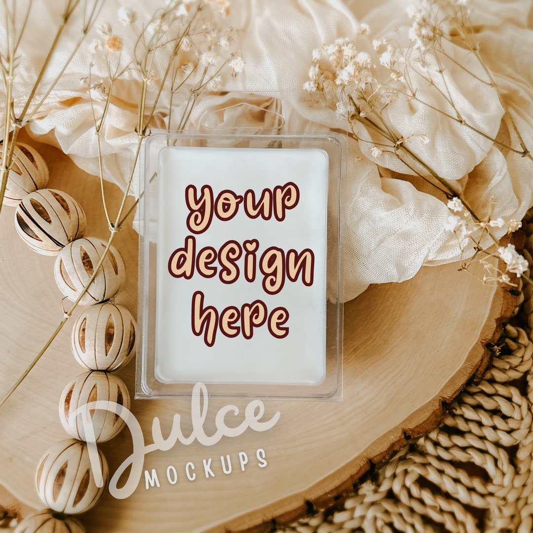 White Wax Melt Mockup Tart Mockup Clamshell Mockup Sticker Label Mockup ...