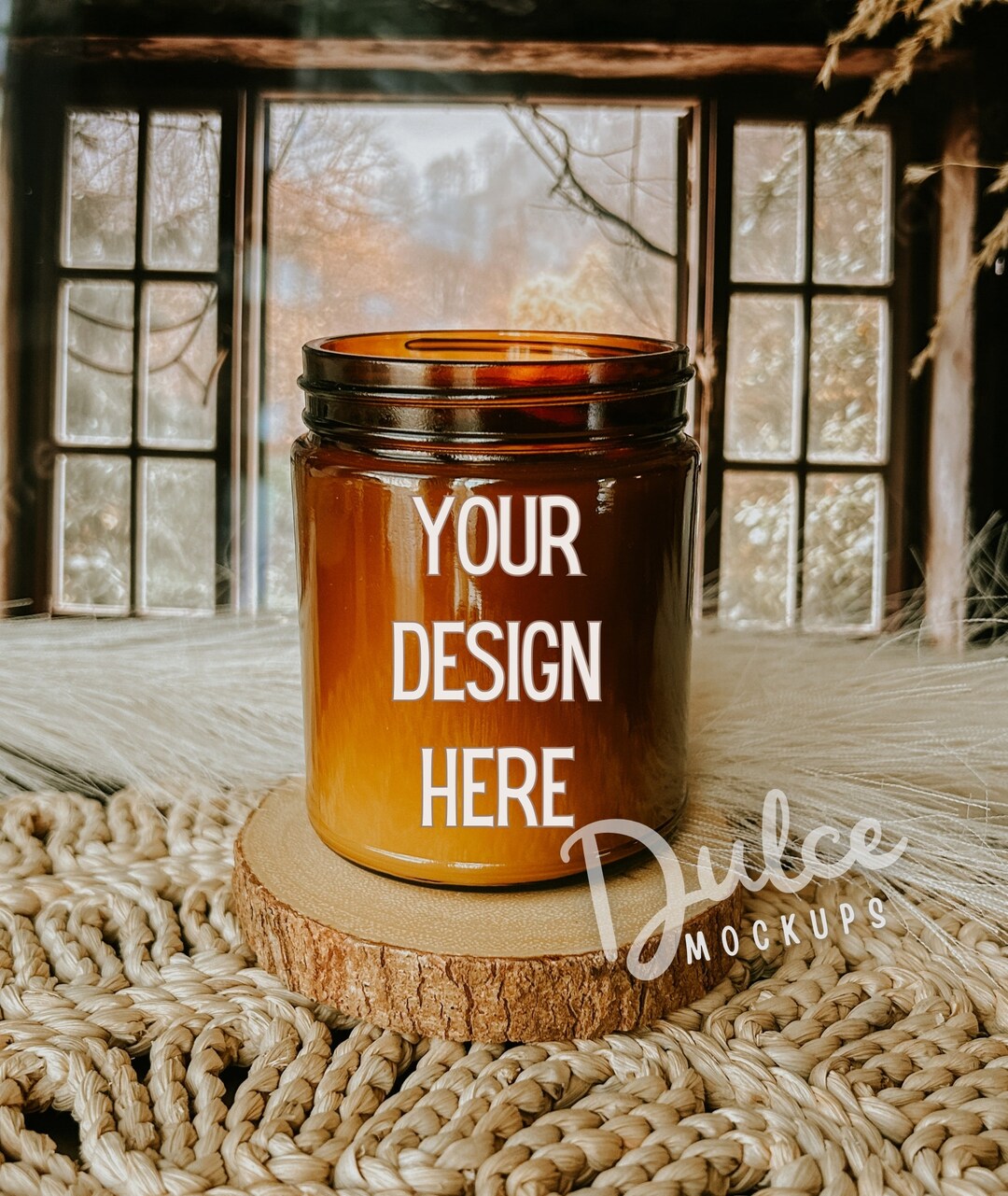 Amber Candle Mockup Amber Jar Mockup Jar Candle Label Mockup Dark ...