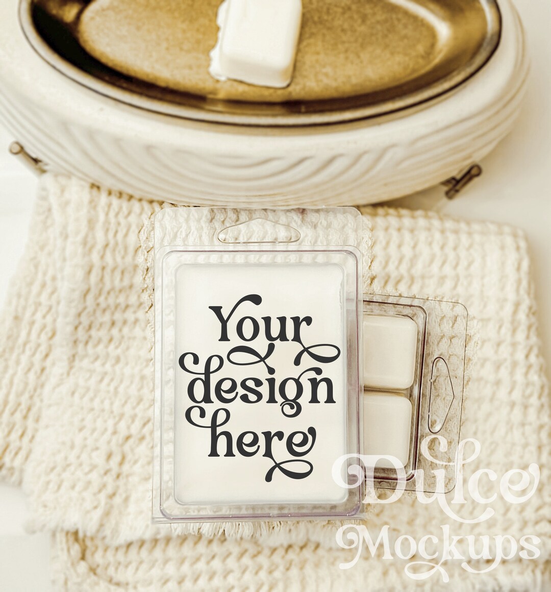 White Wax Melt Mockup White Tart Mockup Boho Mockup Sticker Label ...