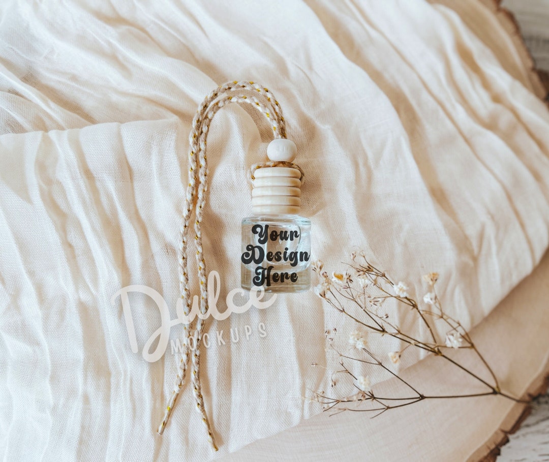 Round Car Diffuser Mockup Label Template Canva Mockup Car Air Freshener ...