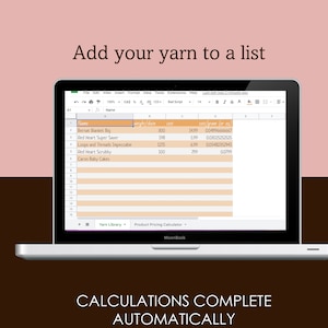 Crochet Spreadsheet, Craft Pricing Calculator, for Knitter and ...