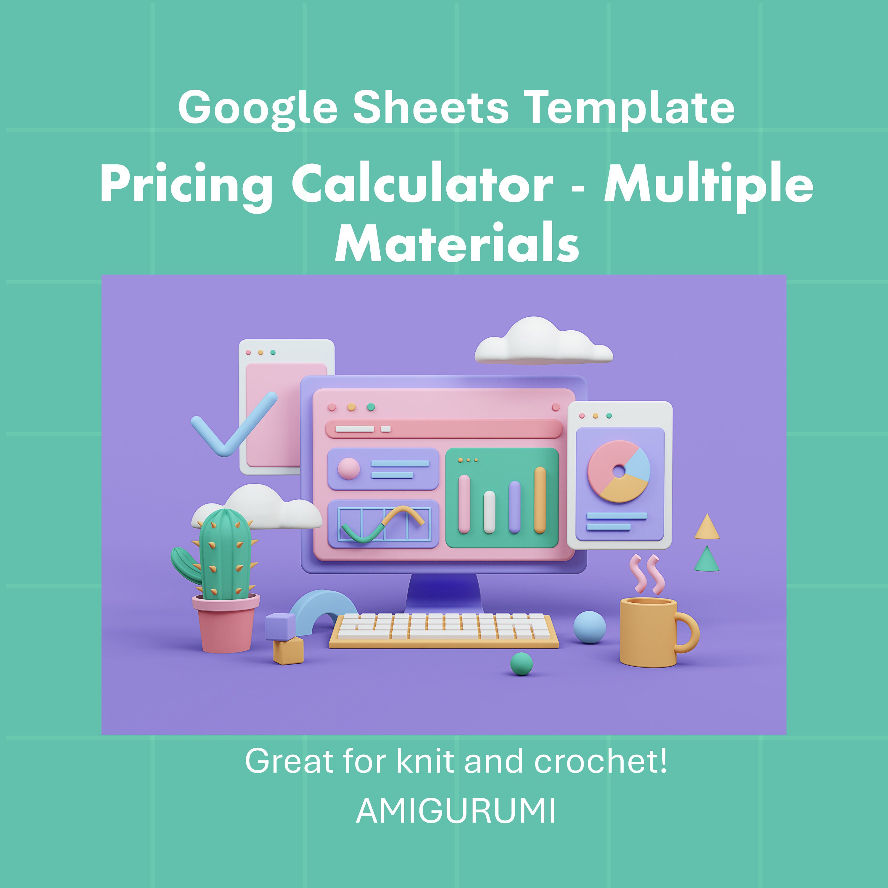 Crochet Spreadsheet, Craft Pricing Calculator, Amigurumi Crochet, for ...