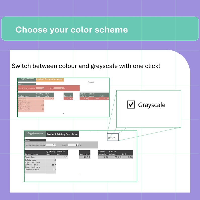 Crochet Spreadsheet, Craft Pricing Calculator, Amigurumi Crochet, for ...