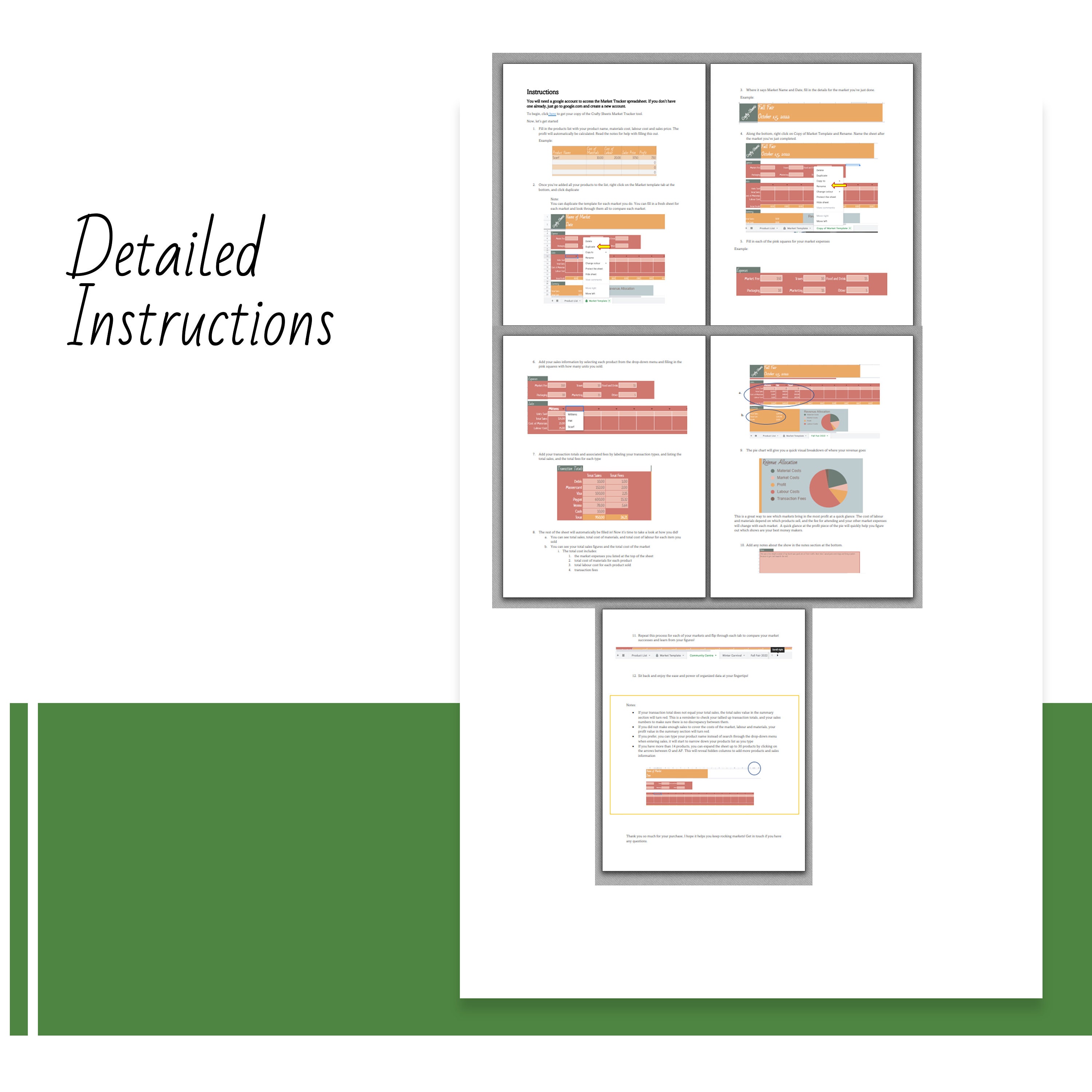 Craft Market Expense, Sales and Profit Tracker Spreadsheet, Craft Fair ...