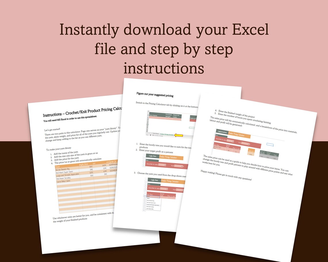 Crochet Spreadsheet Craft Pricing Calculator for Knitter and - Etsy