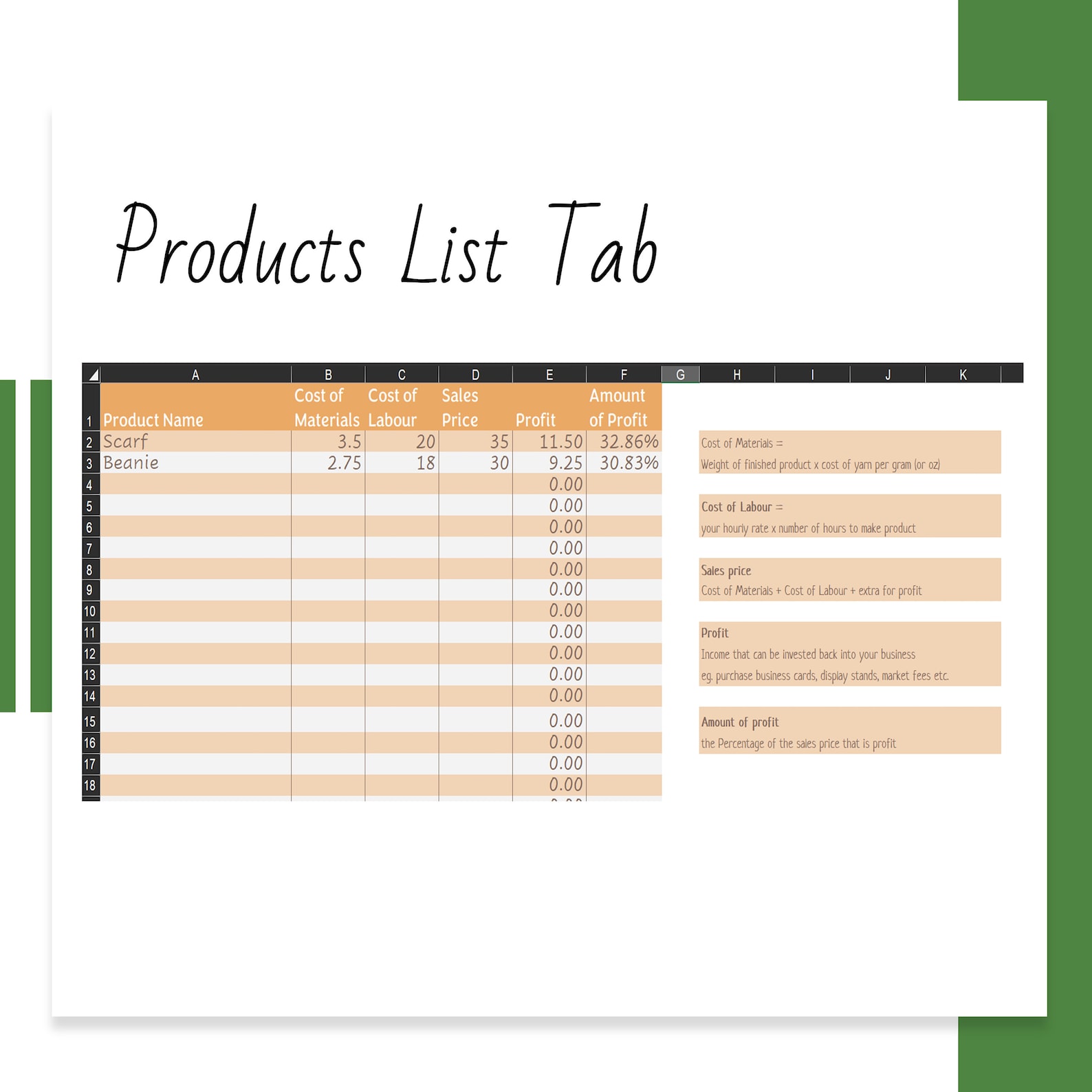 Craft Market Expense, Sales and Profit Tracker Spreadsheet, Craft Fair ...