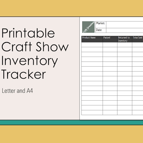 Inventory Tracker Printable PDF Craft Show Sales Log - Etsy