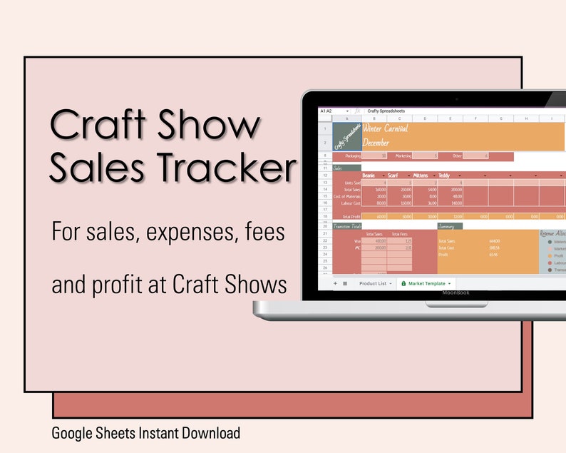 Sales Tracker Spreadsheet, Expense Tracker Sheets, Google Sheets Template, Crochet Business ...