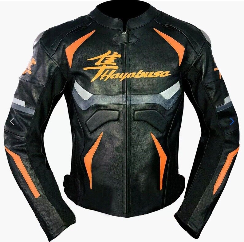 HAYABUSA Motogp Motorcycle Motorbike Racing Leather Jacket All Size ...
