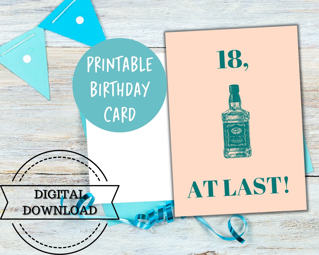 18 At Last Birthday Card Printable and Downloadable Card - Etsy México