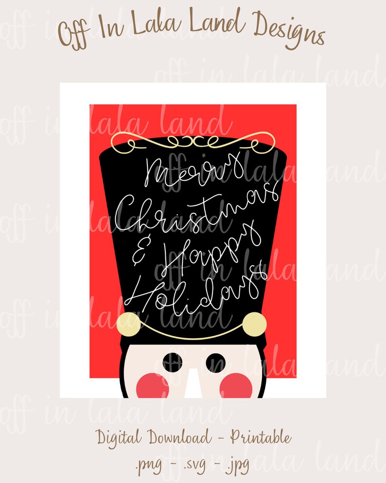 Nutcracker Merry Christmas Happy Holidays Illustation Card Christmas ...