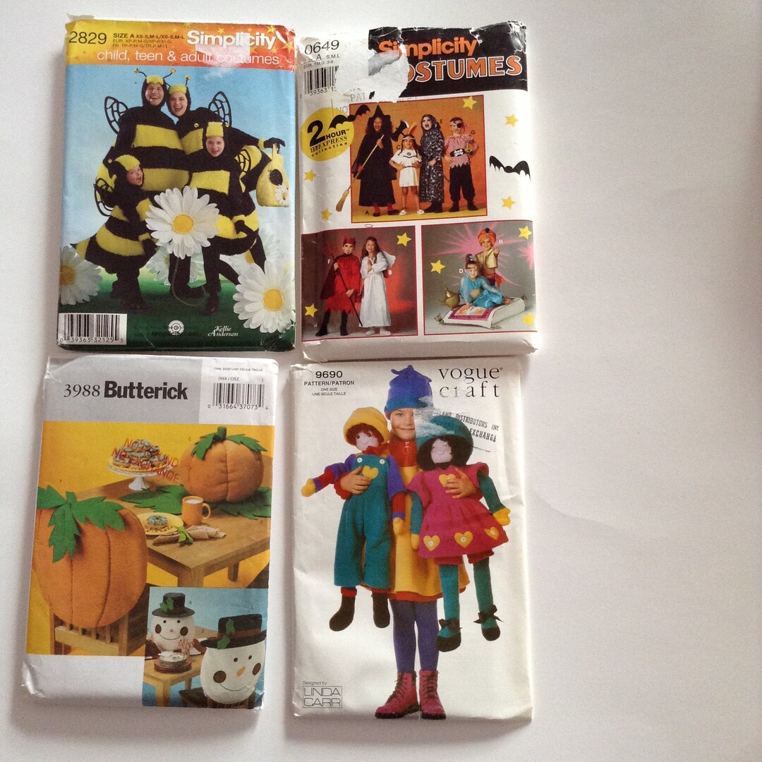 Sewing Patterns Vogue 9690 Fleece Dolls Butterick 3988 Tabletop ...