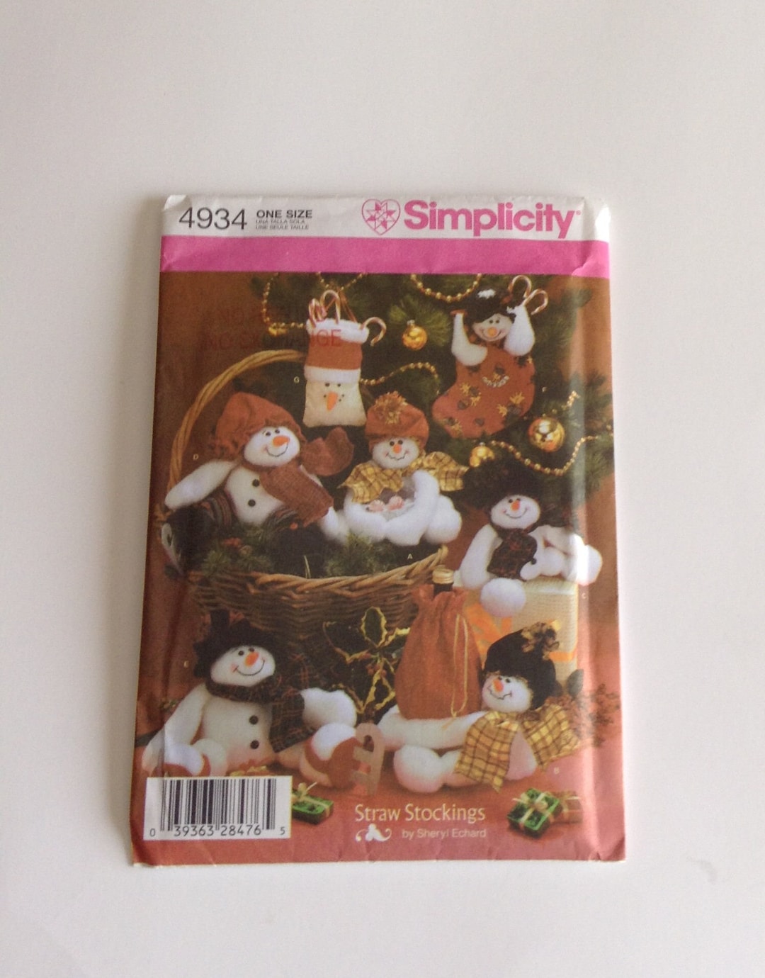 Simplicity Pattern 4934 Sewing Crafting Snowmen Christmas Xmas ...