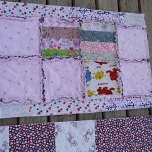 Handmade Rag Quilt With Pillow Case Single Bed Bedding Comforter Throw ...