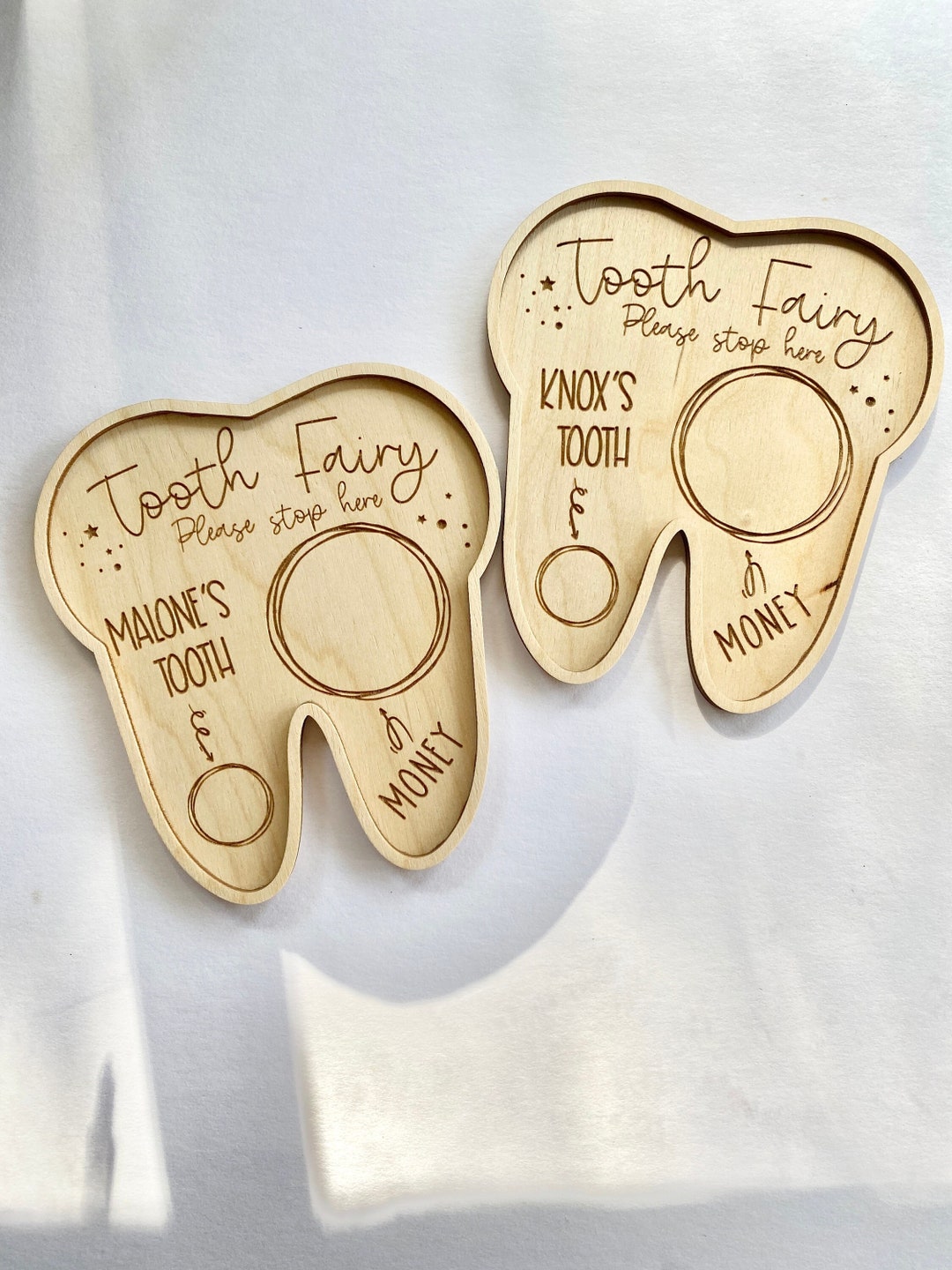 Wood Tooth Fairy Money Holders Tray Gift Money Holder for Teeth ...