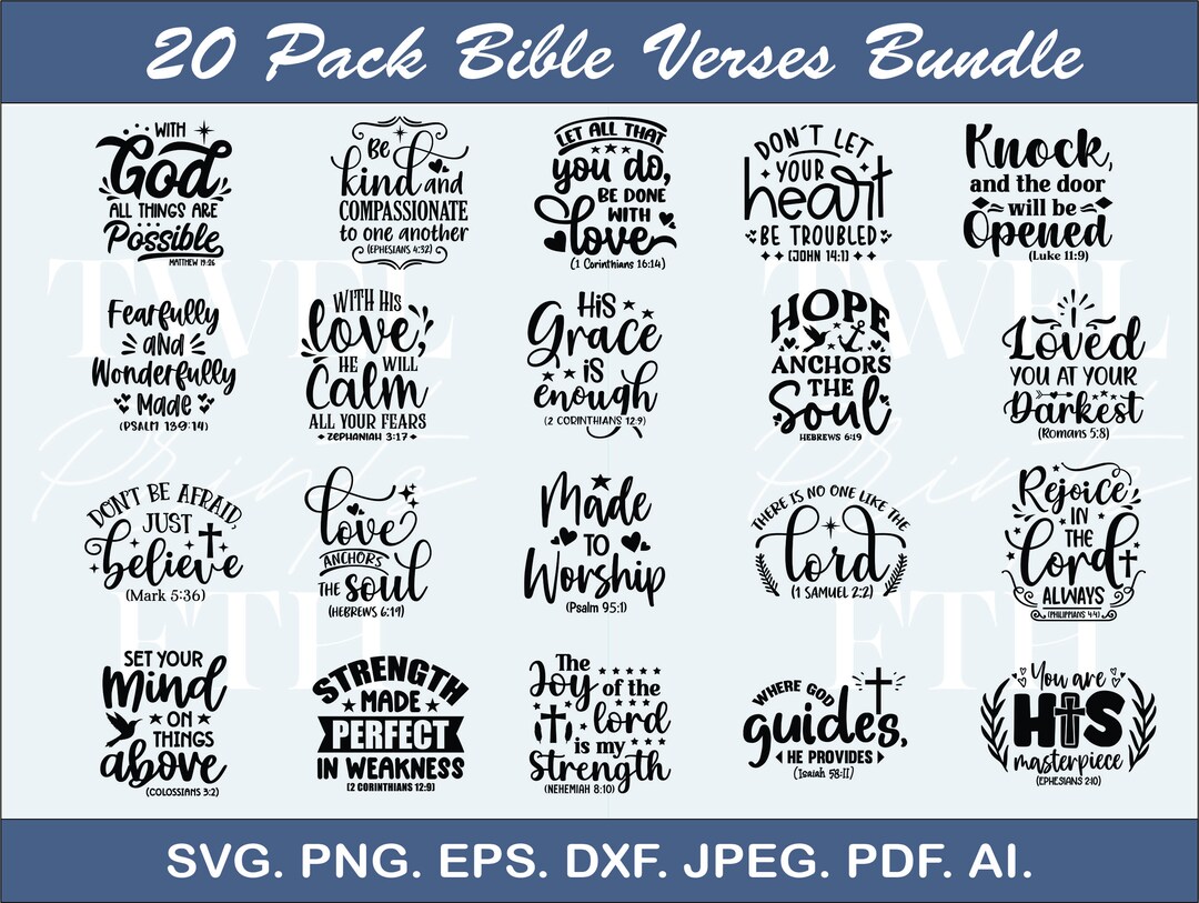 Bible Verse SVG Bundle, Bible SVG, Verse SVG, Cut File Cricut ...