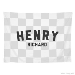 Checkered Custom Name Banner, Personalized Banner Flag, Wall Art ...