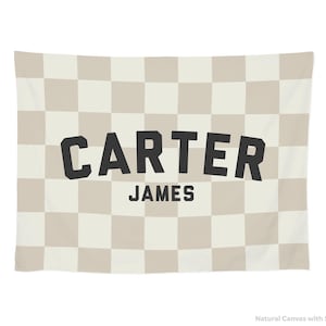 Checkered Custom Name Banner, Personalized Banner Flag, Wall Art ...