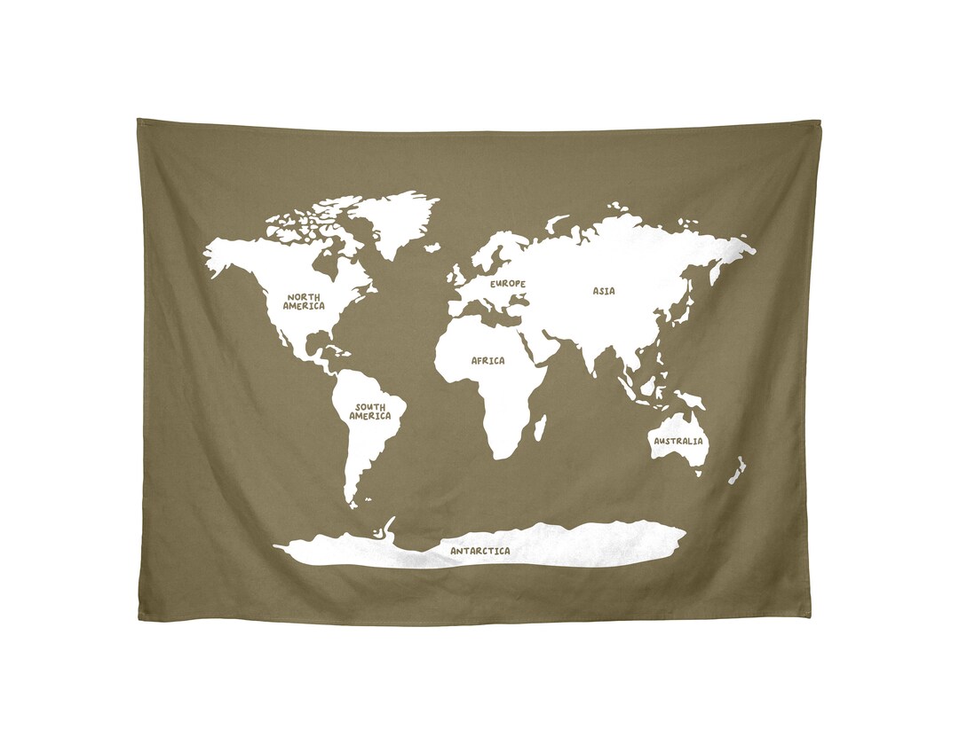 World Map Banner Flag, World Map Wall Art, Kids Room Decor, Nursery ...