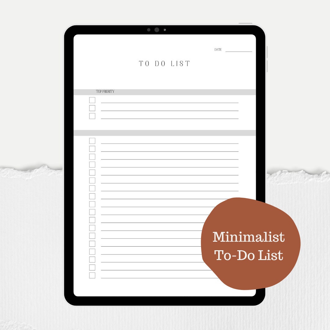 Minimalist to Do List | Digital | Daily Planner | Gray - Etsy
