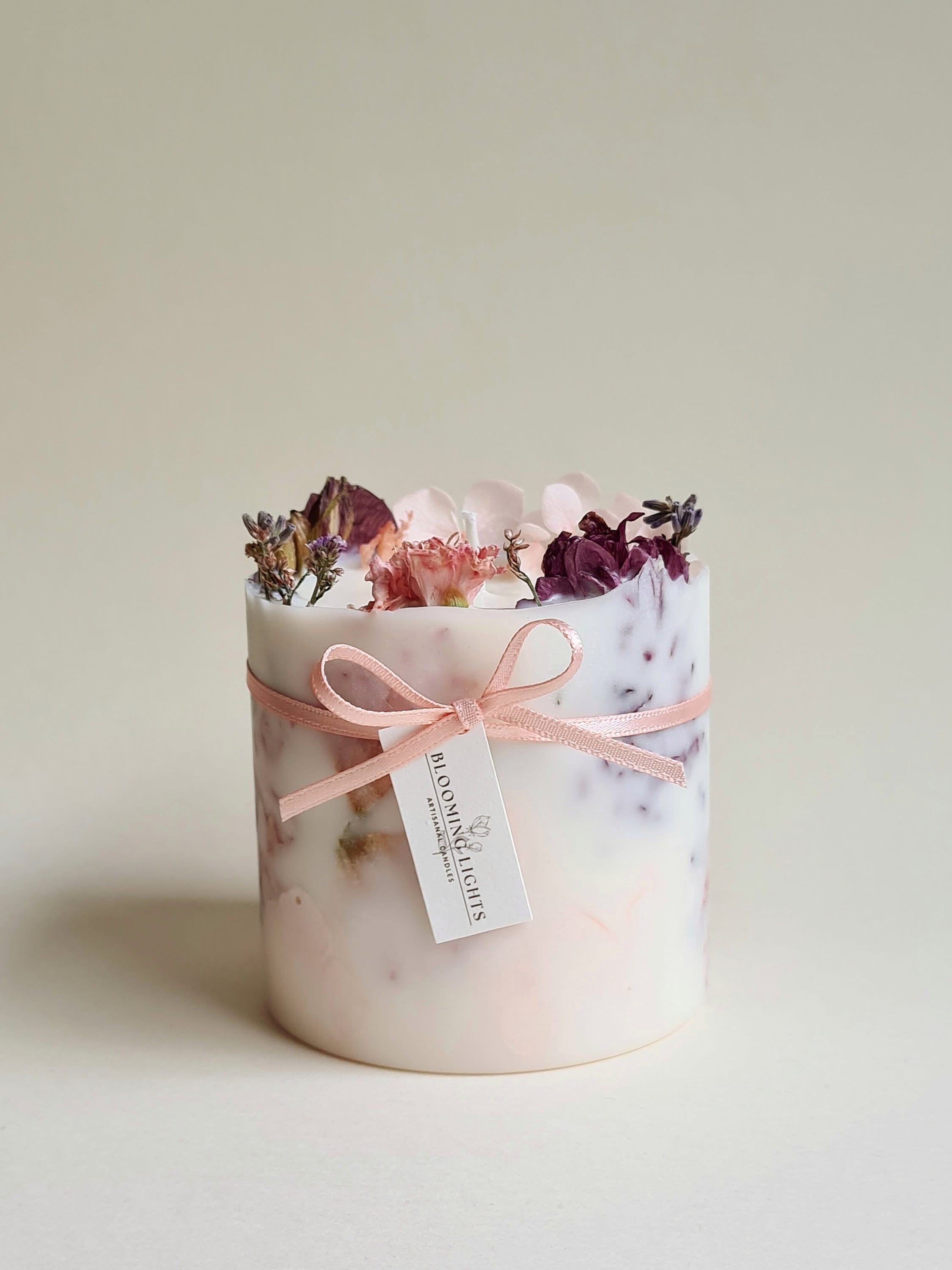 Floral Violet Candle | Scented | Soy Wax | Dried Flower Candle ...