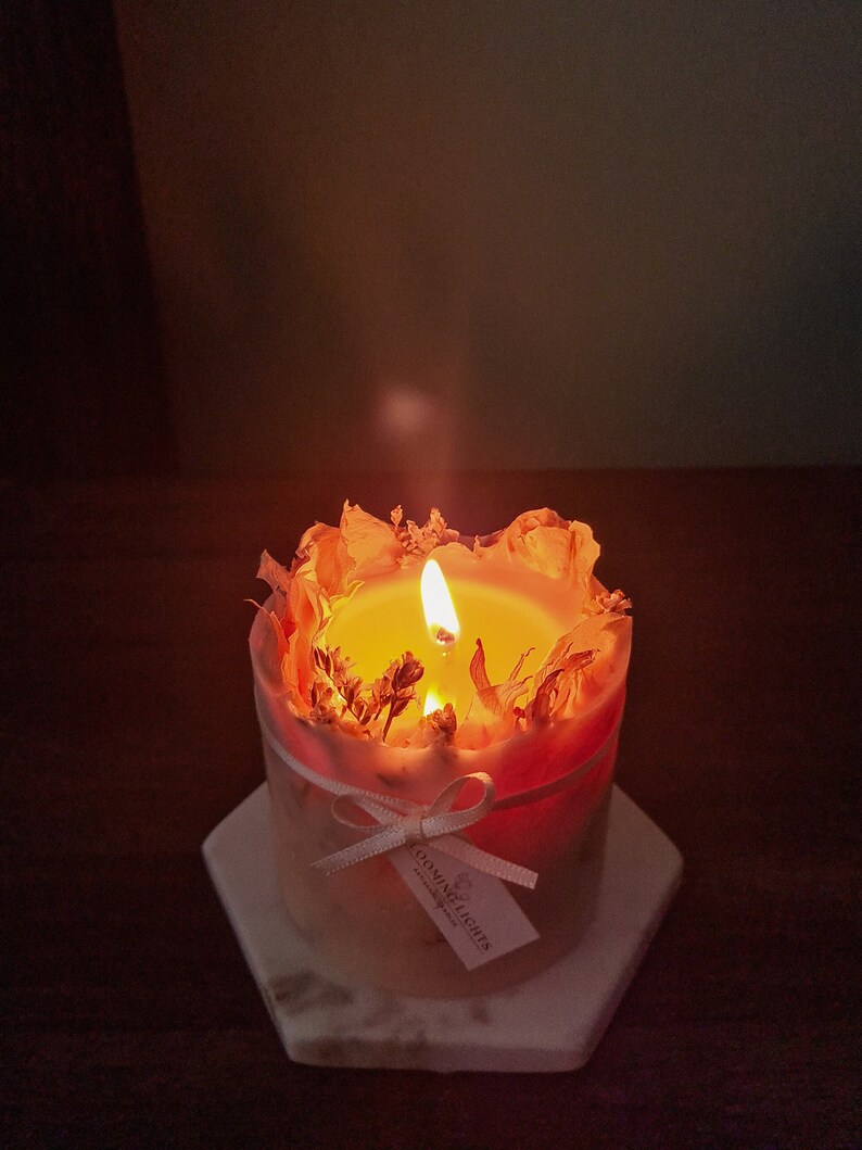 Floral Violet Candle Scented Soy Wax Dried Flower Candle - Etsy