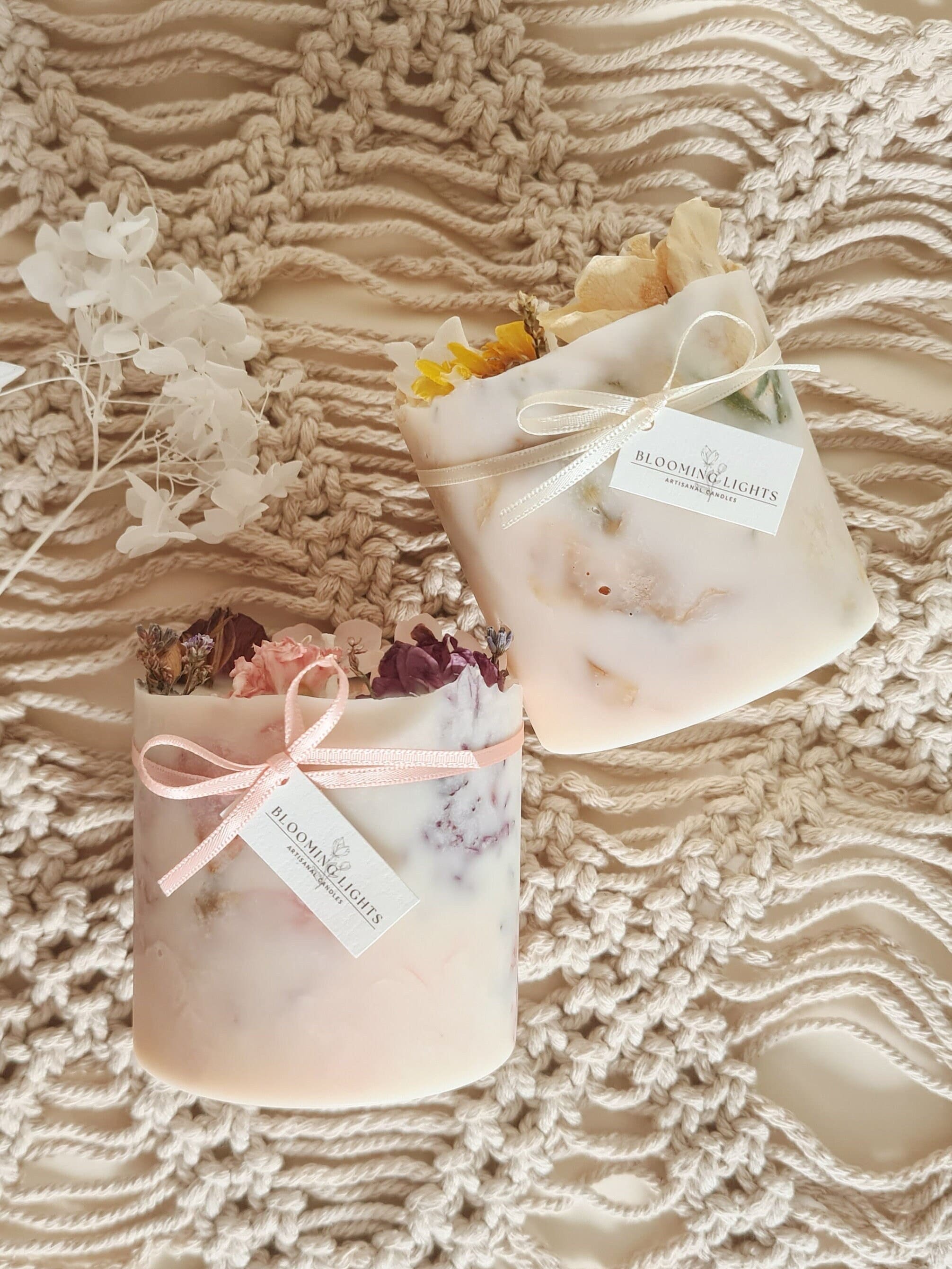 Floral Violet Candle | Scented | Soy Wax | Dried Flower Candle ...