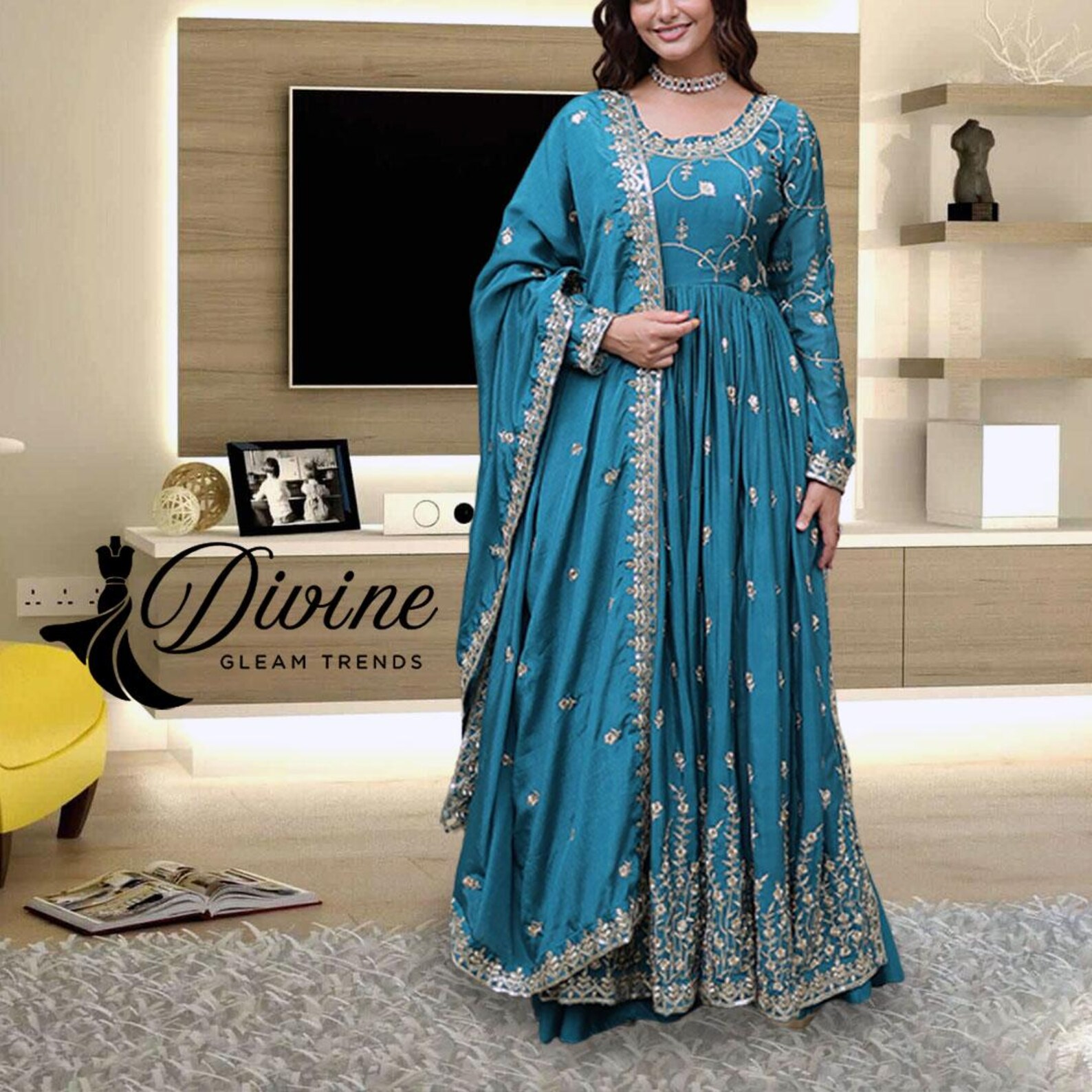 Sky Blue Gharara Shirt Pakistani Women Wedding Dress Indian Suits ...
