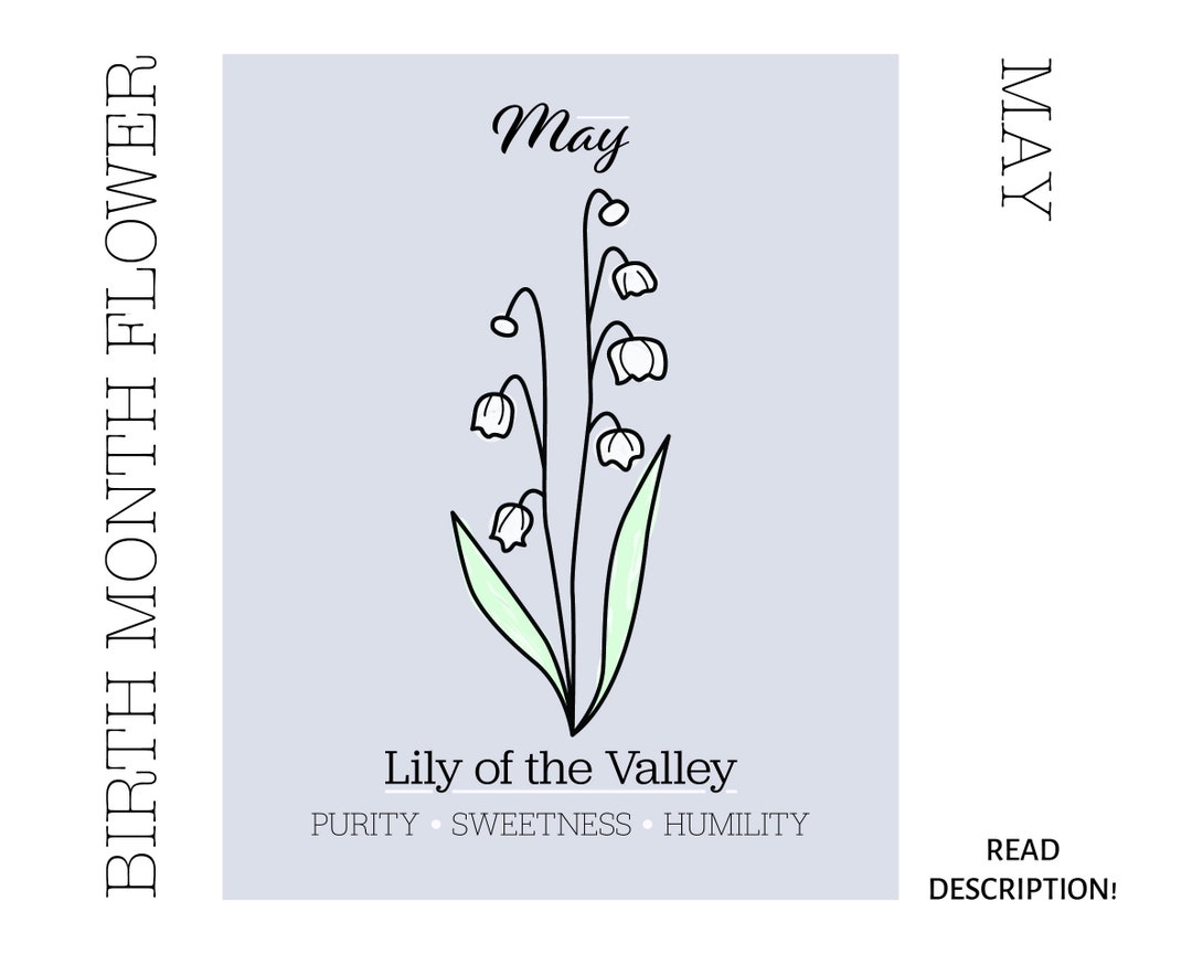 May Birth Month Watercolor Flower Digital Art Printable - Etsy