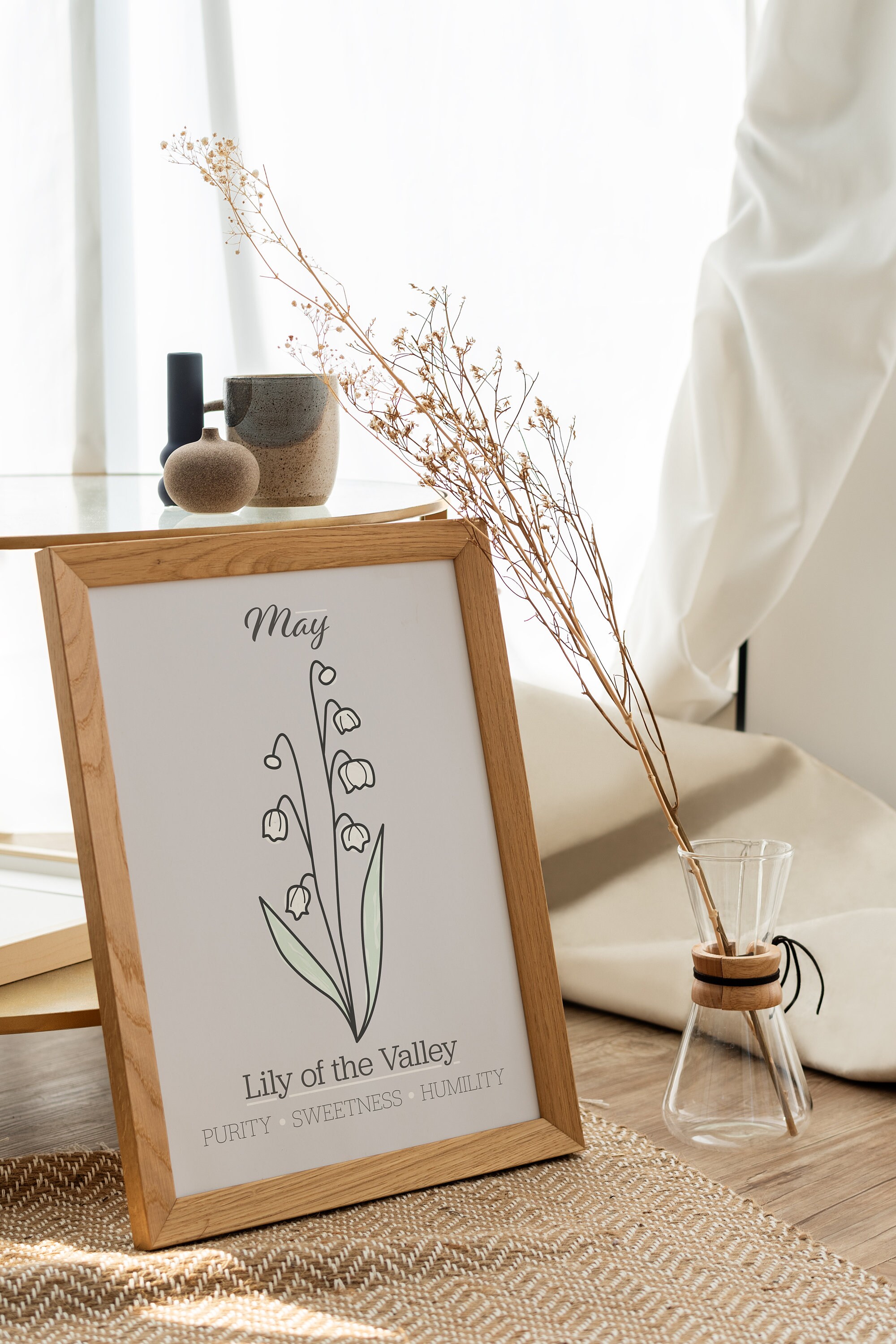 May Birth Month Watercolor Flower Digital Art Printable - Etsy