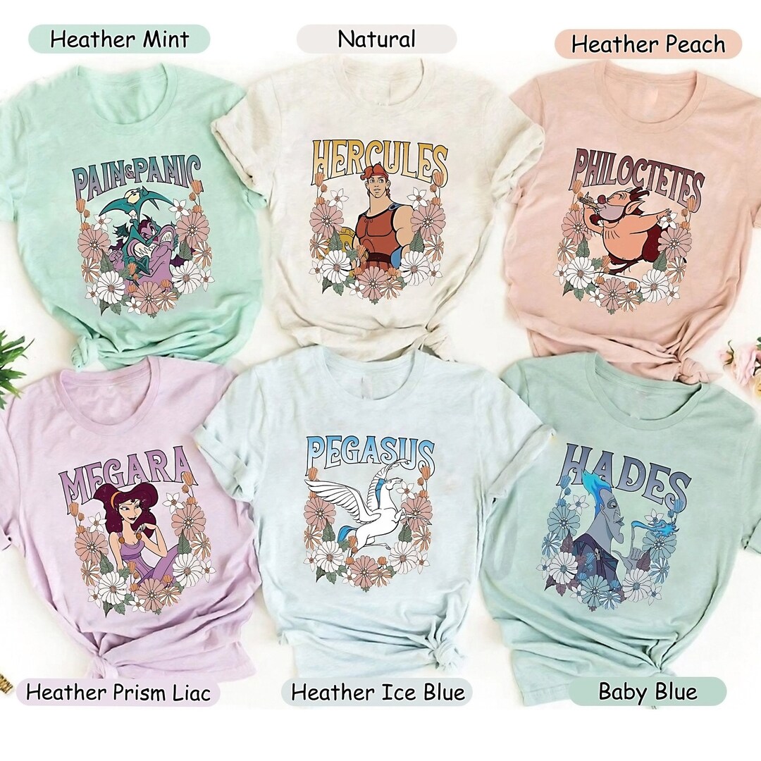 Vintage 90s Dizney Hercule Characters Shirt Hercule Magic Kingdom ...