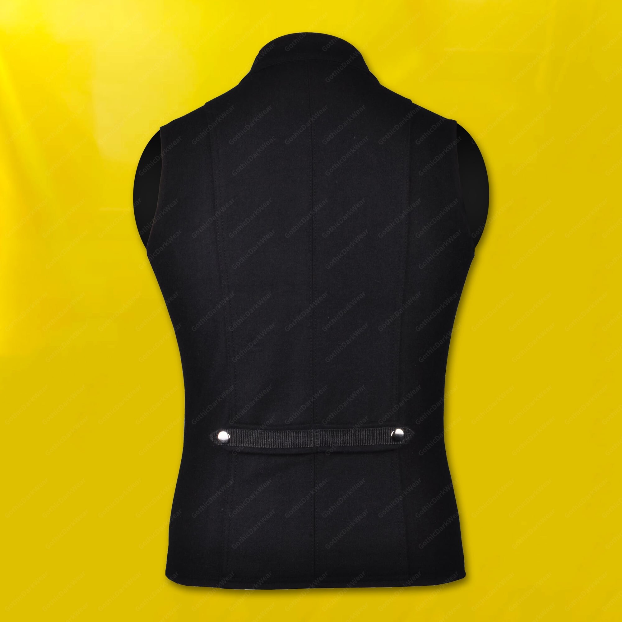 Handmade Men Gothic Military Vest Men's Steampunk Waistcoat Vest Black ...