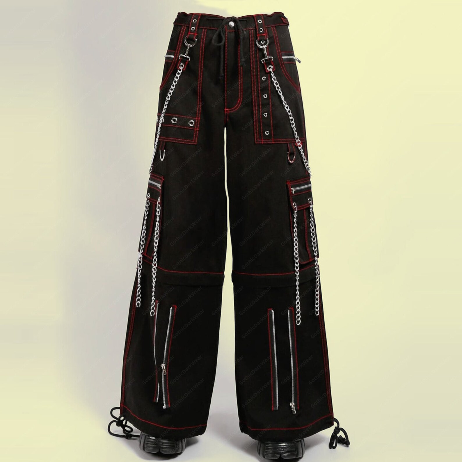 Men and Women Gothic Chain Bandage Pant Wide Leg Pants Women - Etsy
